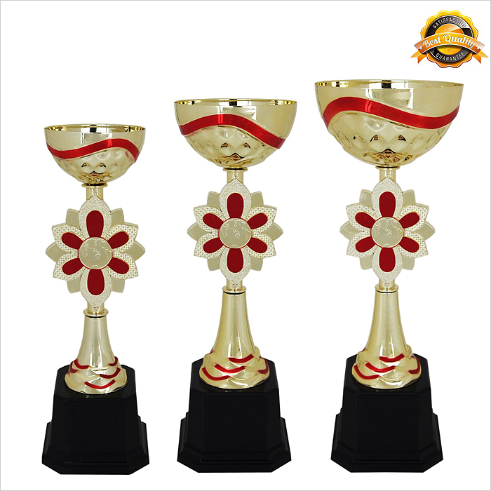 4016 Metal Bowl & Flower Trophy